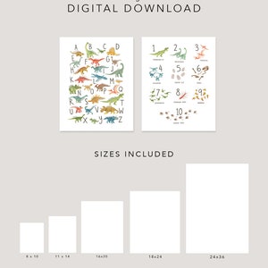 Dinosaur Alphabet Print, ABC Printable, Alphabet Print, Dinosaur ...