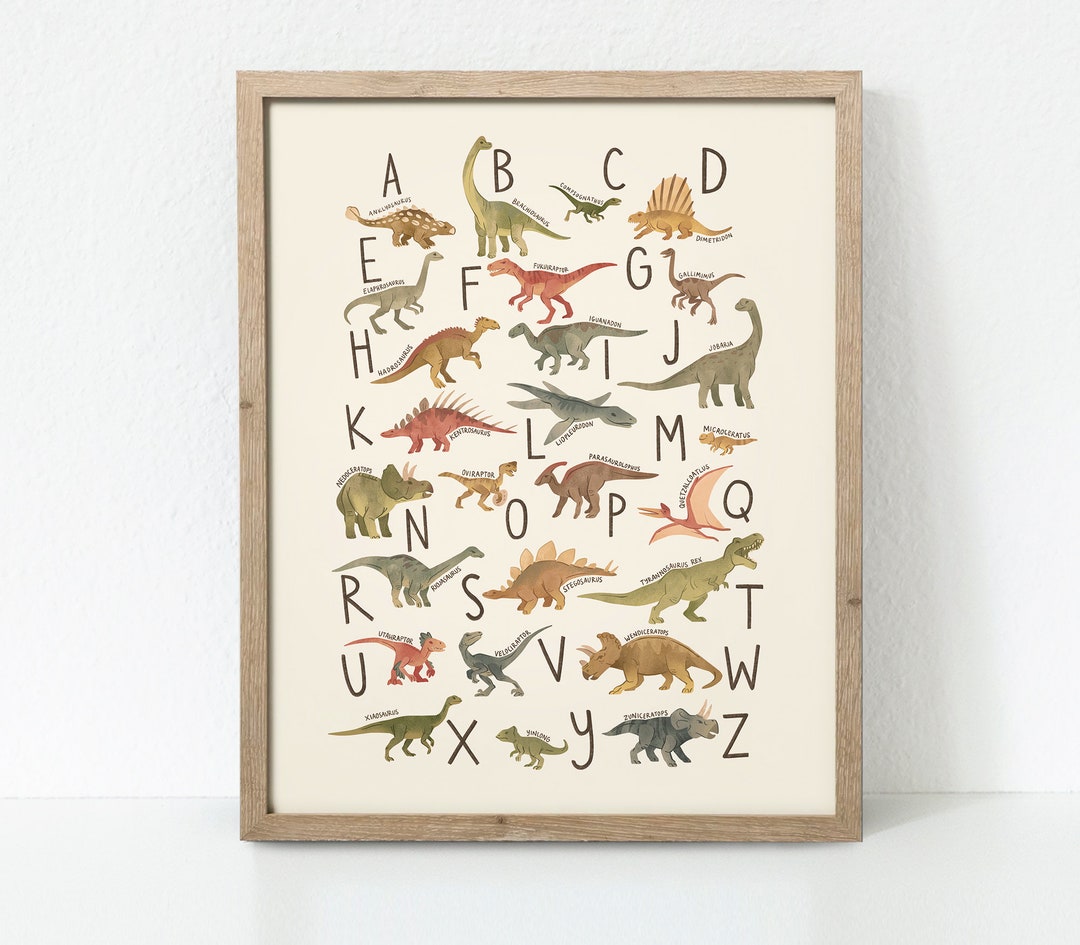 Dinosaur Alphabet Print, ABC Printable, Alphabet Print, Dinosaur ...