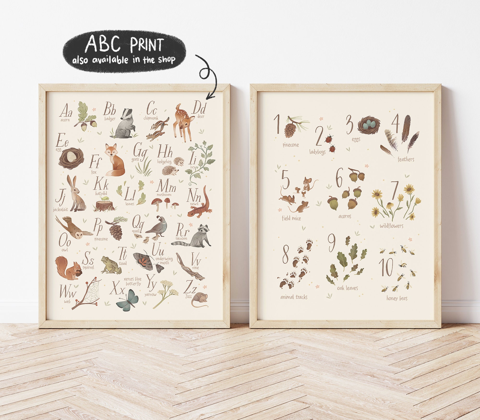 Woodland 123 Poster Woodland Numbers Print Woodland Nursery - Etsy Canada