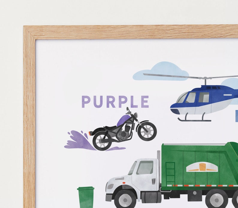 Transportation Poster Set, Vehicle ABC, Vehicle Art, Transportation ABC ...