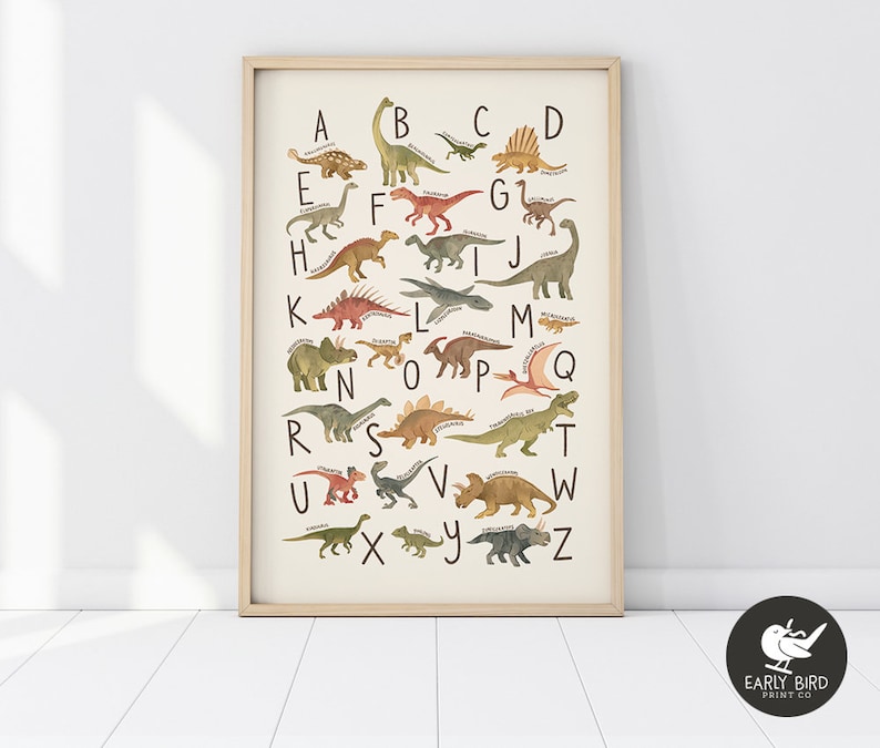 Dinosaur Alphabet Print ABC Printable Alphabet Print - Etsy