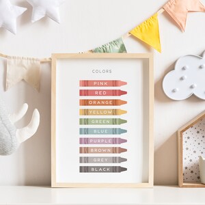Colors Print, Educational Print, Printable Wall Art, Colors Poster ...