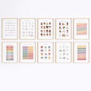 Educational Prints, Feelings Poster, Calming Techniques, Set of 8 ...