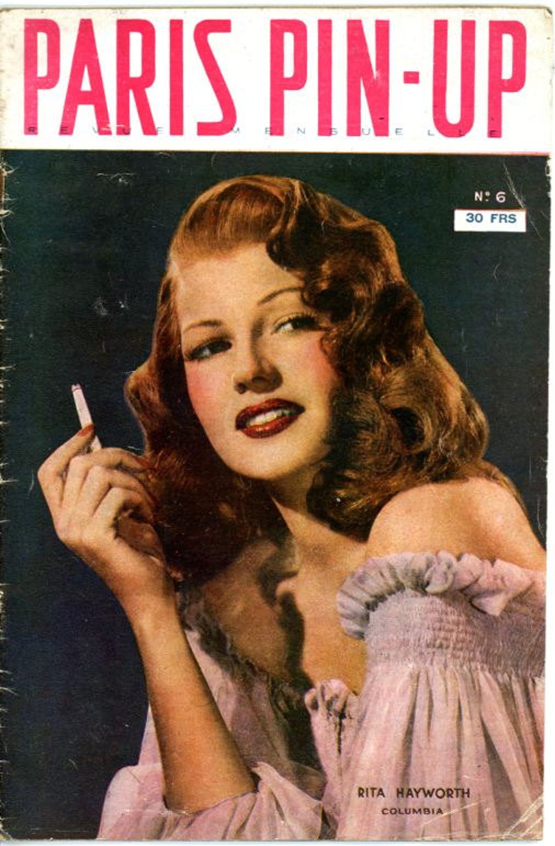 Magazine Paris Pin Up Magazine Circa 1950 Rita Hayworth Cover Very Collectible Etsy