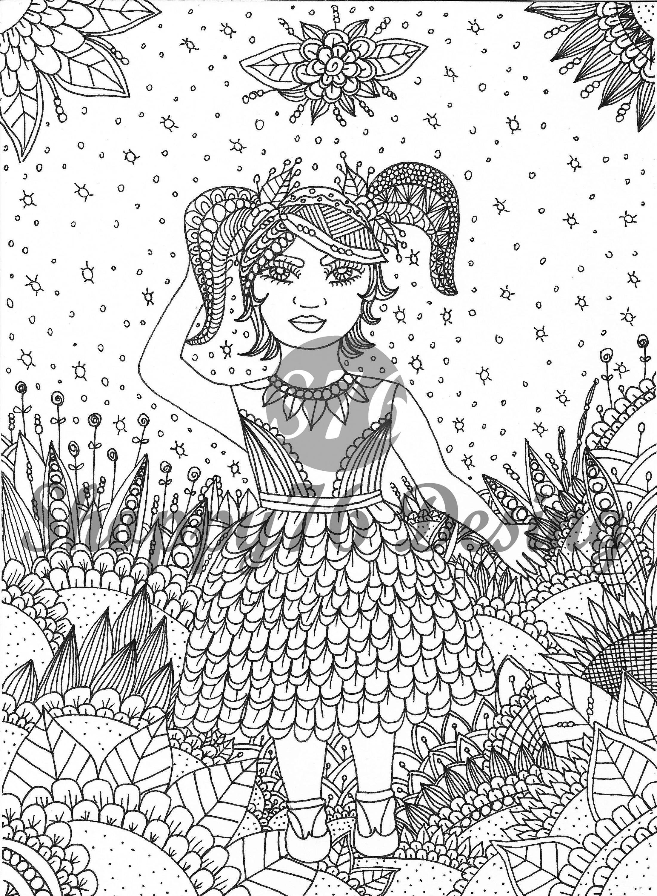 My Inner Girl Printable Coloring Page, Digital Stamp, Wall Art - Etsy