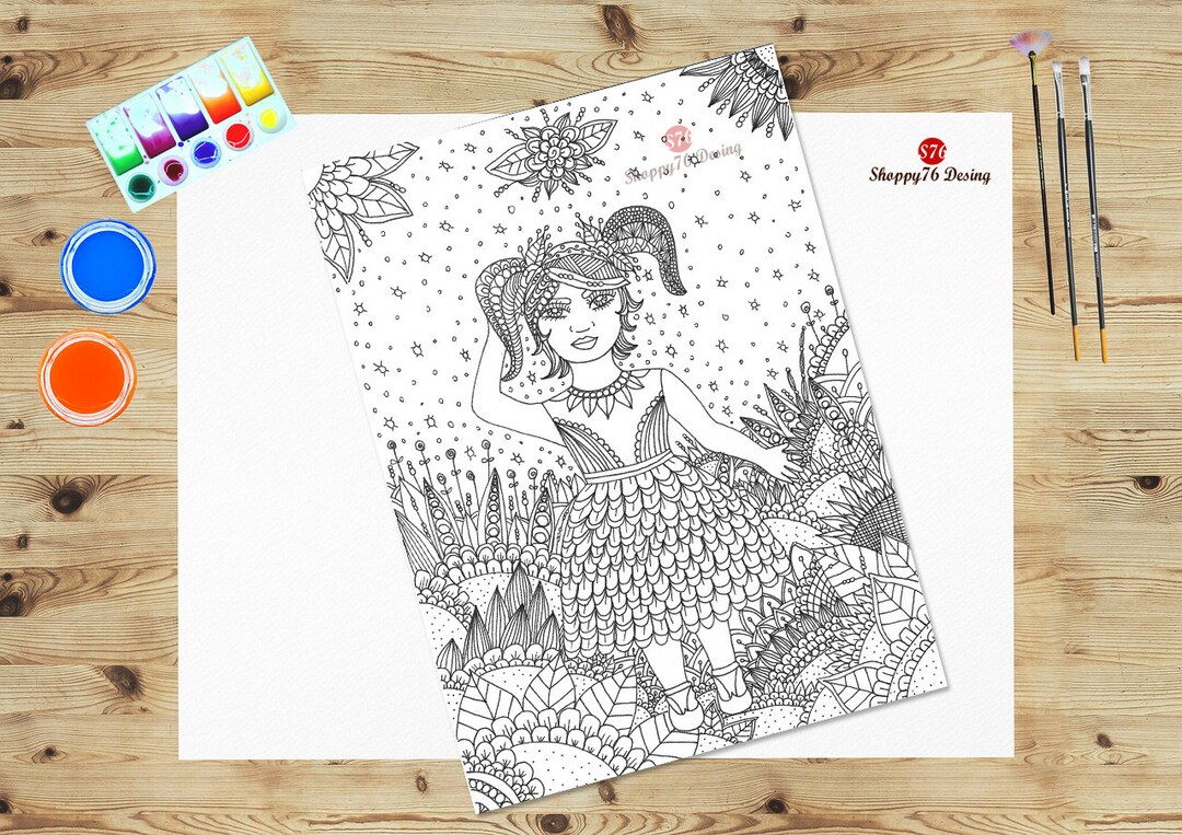 My Inner Girl Printable Coloring Page, Digital Stamp, Wall Art - Etsy