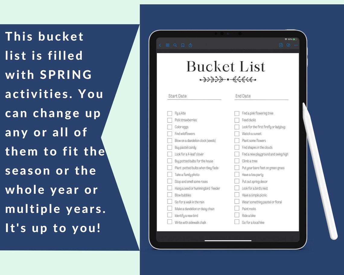 Bucket List Template *editable* Printable | Canva | Blank and Filled ...