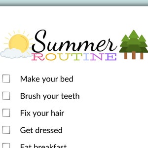 Editable Summer Routine Printable | Canva Template | Kids Chores ...