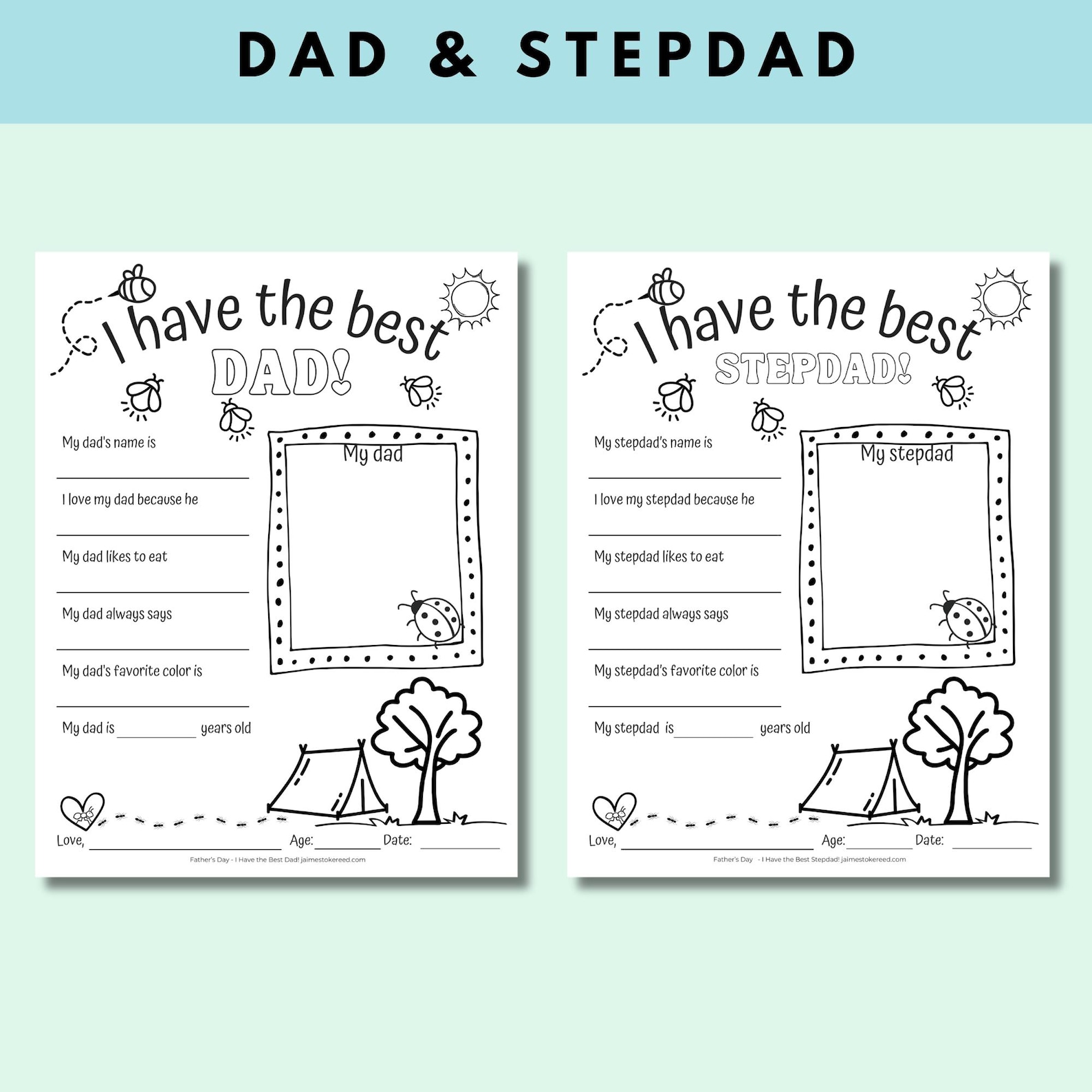 Father's Day Printable Questionnaire for Preschoolers – Instant ...