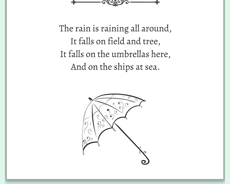 The Rain Poem Print by Robert Louis Stevenson | Digital Download ...