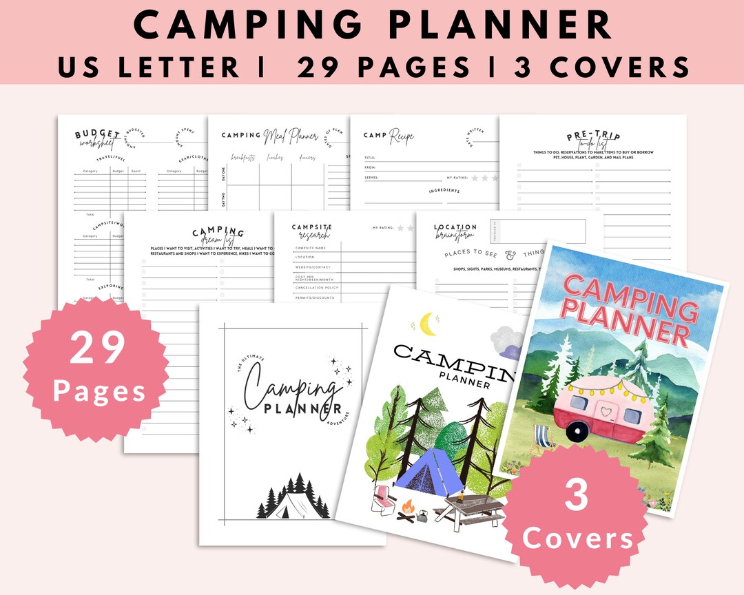 Printable Camping Planner Bundle Checklist Packing List - Etsy