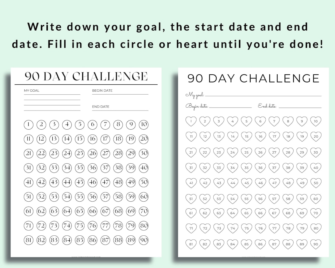 Printable 90 Day Challenge Habit Tracker | PDF | Quarterly Goal ...