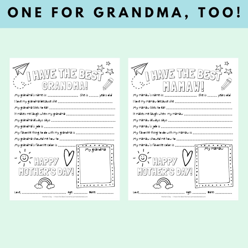 Mother's Day Gift Coloring Printable Keepsake | All About Mom Interview ...