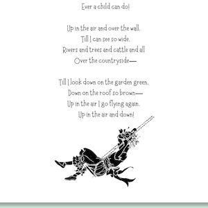 The Swing Poem Print by Robert Louis Stevenson | Digital Download ...