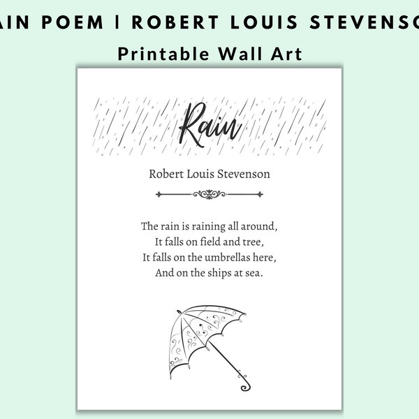 Rain Poem - Etsy