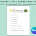 Editable Summer Routine Printable Canva Template Kids Chores ...