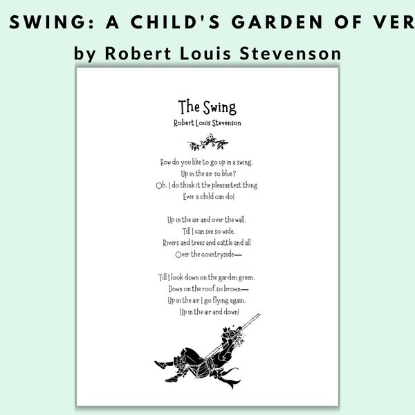 Robert Louis Stevenson's the Swing - Etsy