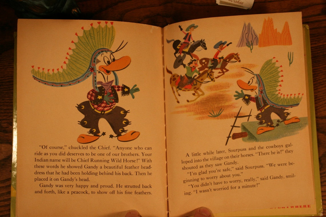 Gandy Goose 1957 Wonder books- Vintage usado niños hardback libro ...