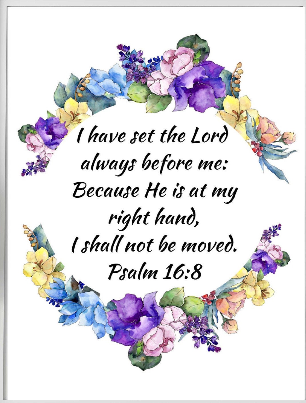 Psalm 16:8 Printable - Etsy