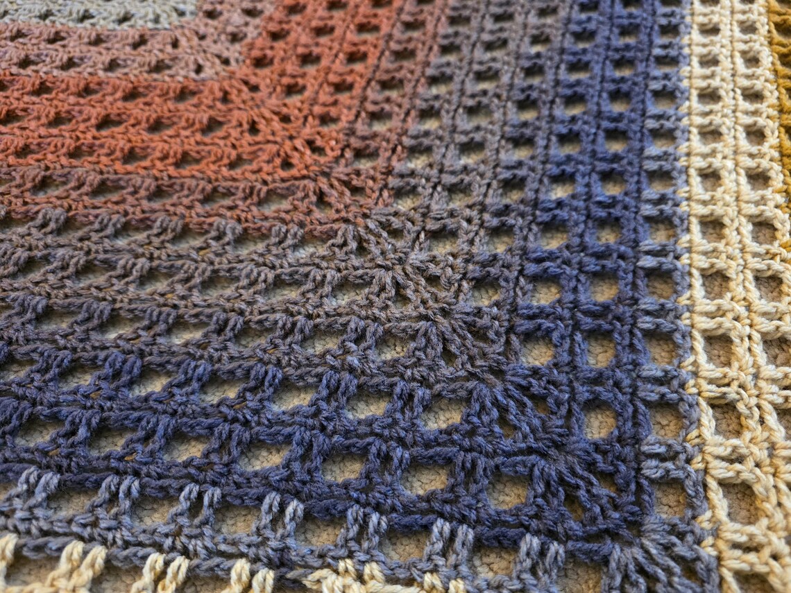 Double Filet Crocheted Shawl - PDF Pattern - Etsy