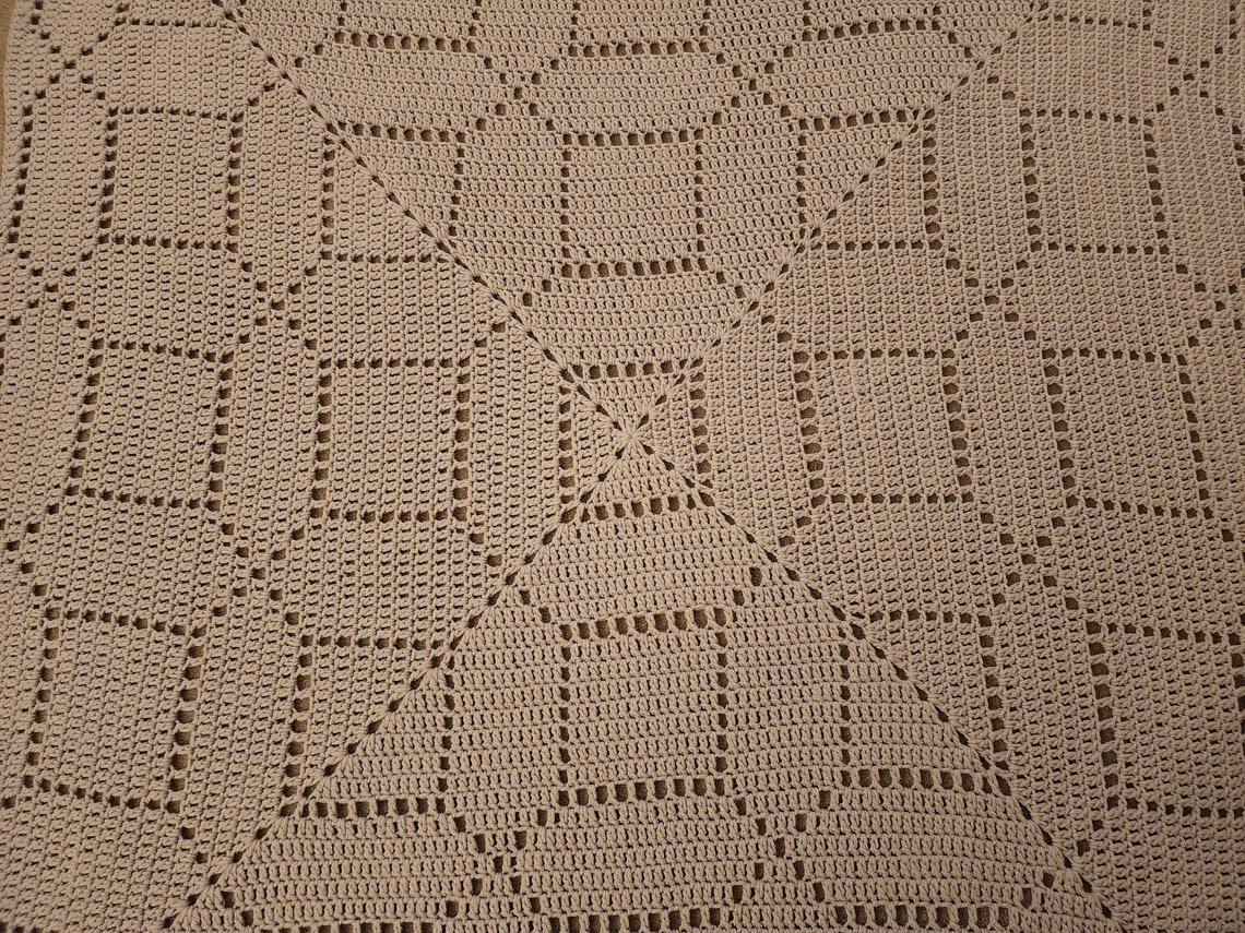 PDF Tesselated Waffle Filet Square Blanket Crocheted - Etsy