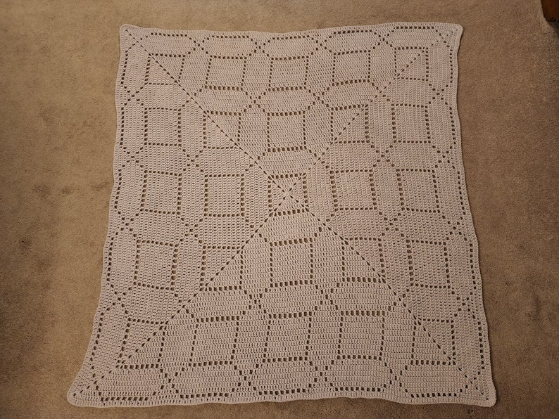 PDF Tesselated Waffle Filet Square Blanket Crocheted - Etsy