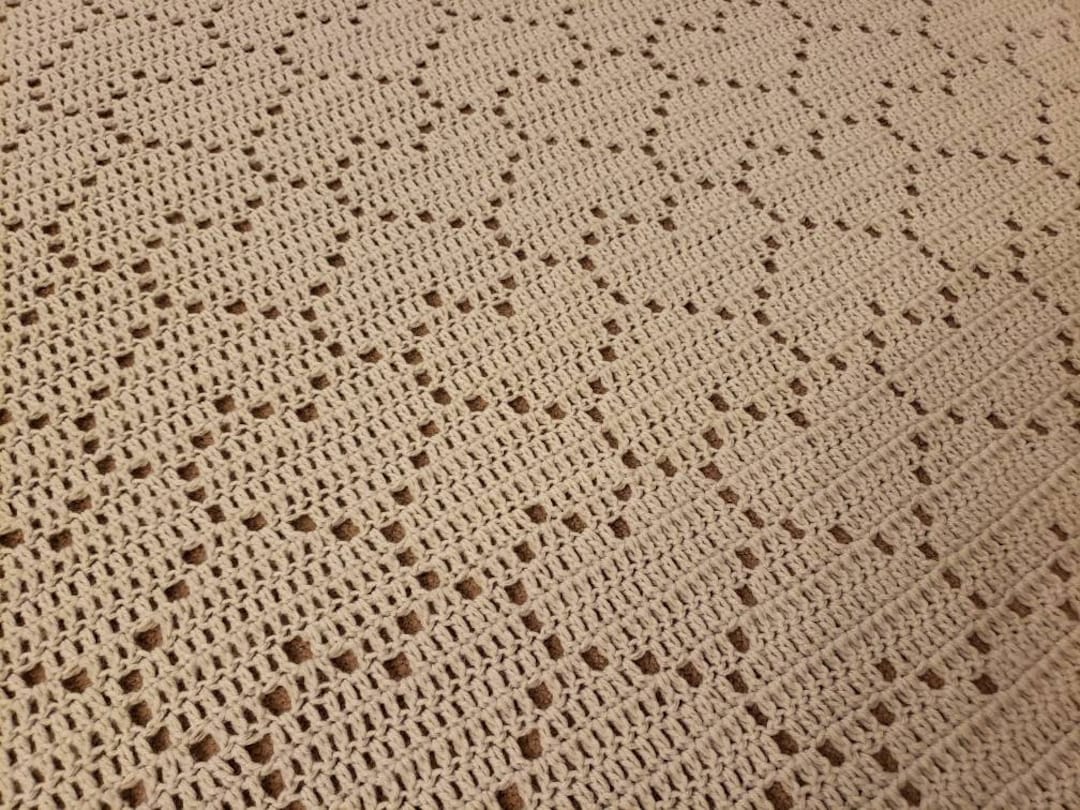 Tesselated Hearts Filet Blanket - Crochet Pattern - PDF File - Etsy