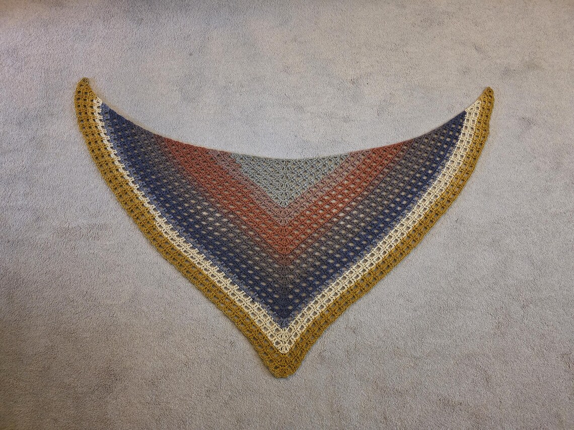 Double Filet Crocheted Shawl - PDF Pattern - Etsy