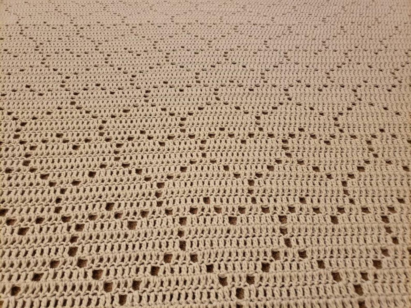 Tesselated Hearts Filet Blanket Crochet Pattern PDF File | Etsy