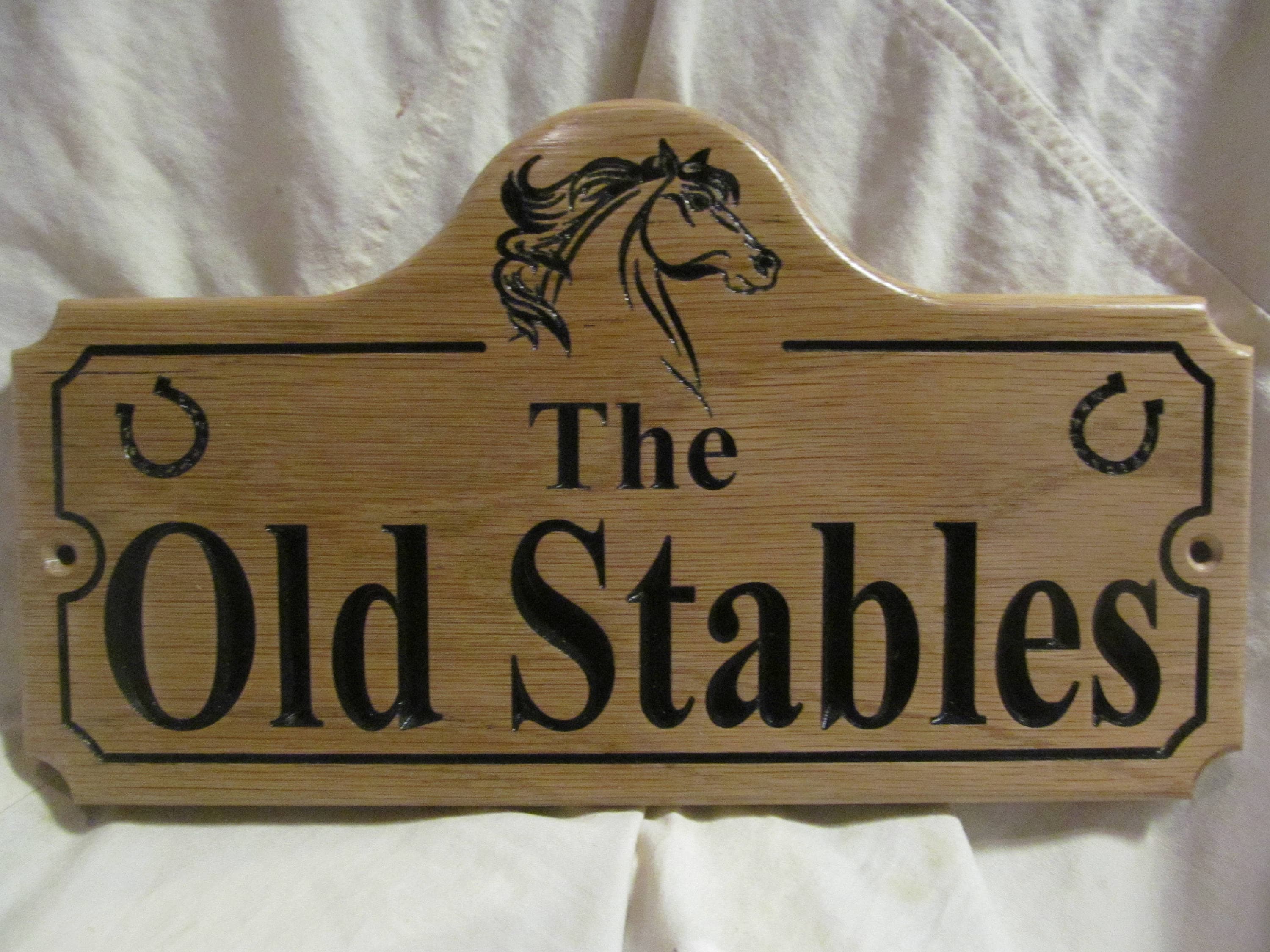 Horse Stable / Stall Sign in Oak Wood 170x300x18mm | Etsy