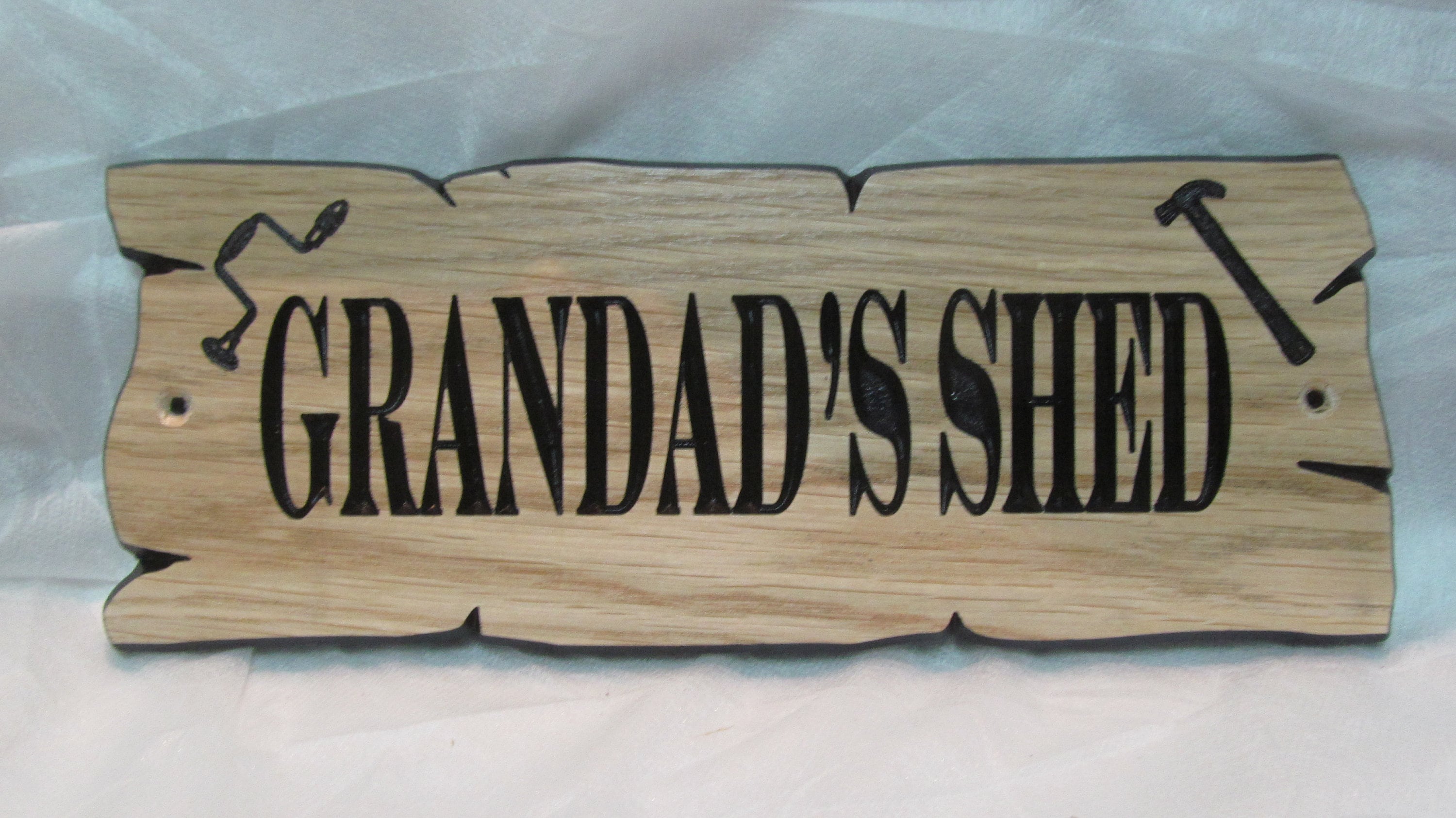 Signs Personalised Oak Wood Shed Sign Grandads Toy Repair Workstop Home ...