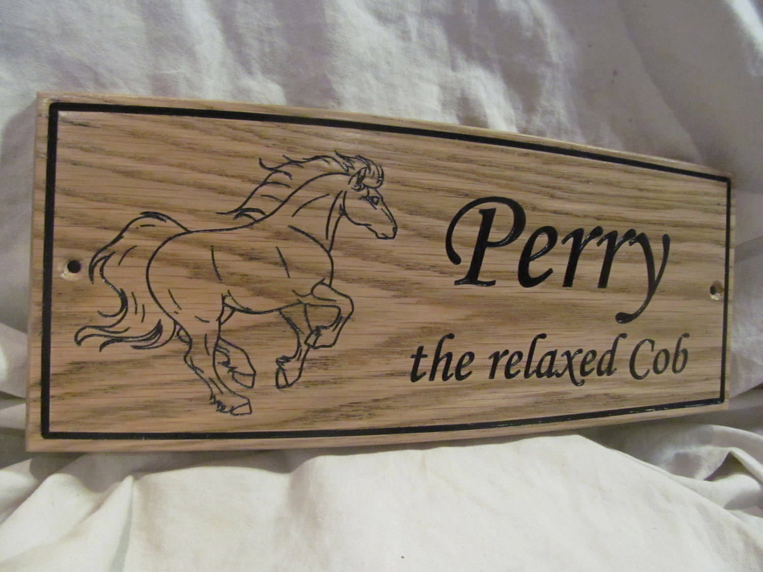 Customised Oak Wood Pony Sign / Pony Plaque With Motif. | Etsy UK