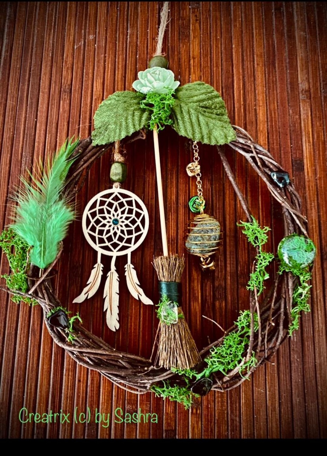 Witch's Protection Bell Wreath, Gaia Earth Bell, Altar Decor - Etsy