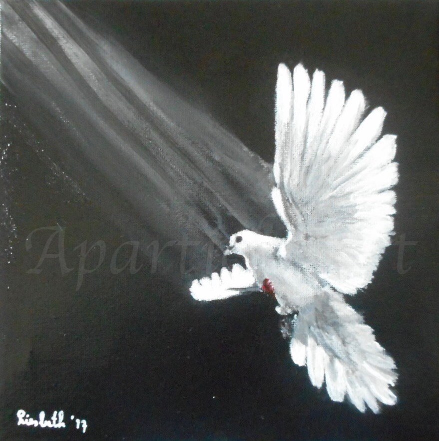 Art & Collectibles Acrylic Dove Wall Art Bird Painting Dove Painting ...