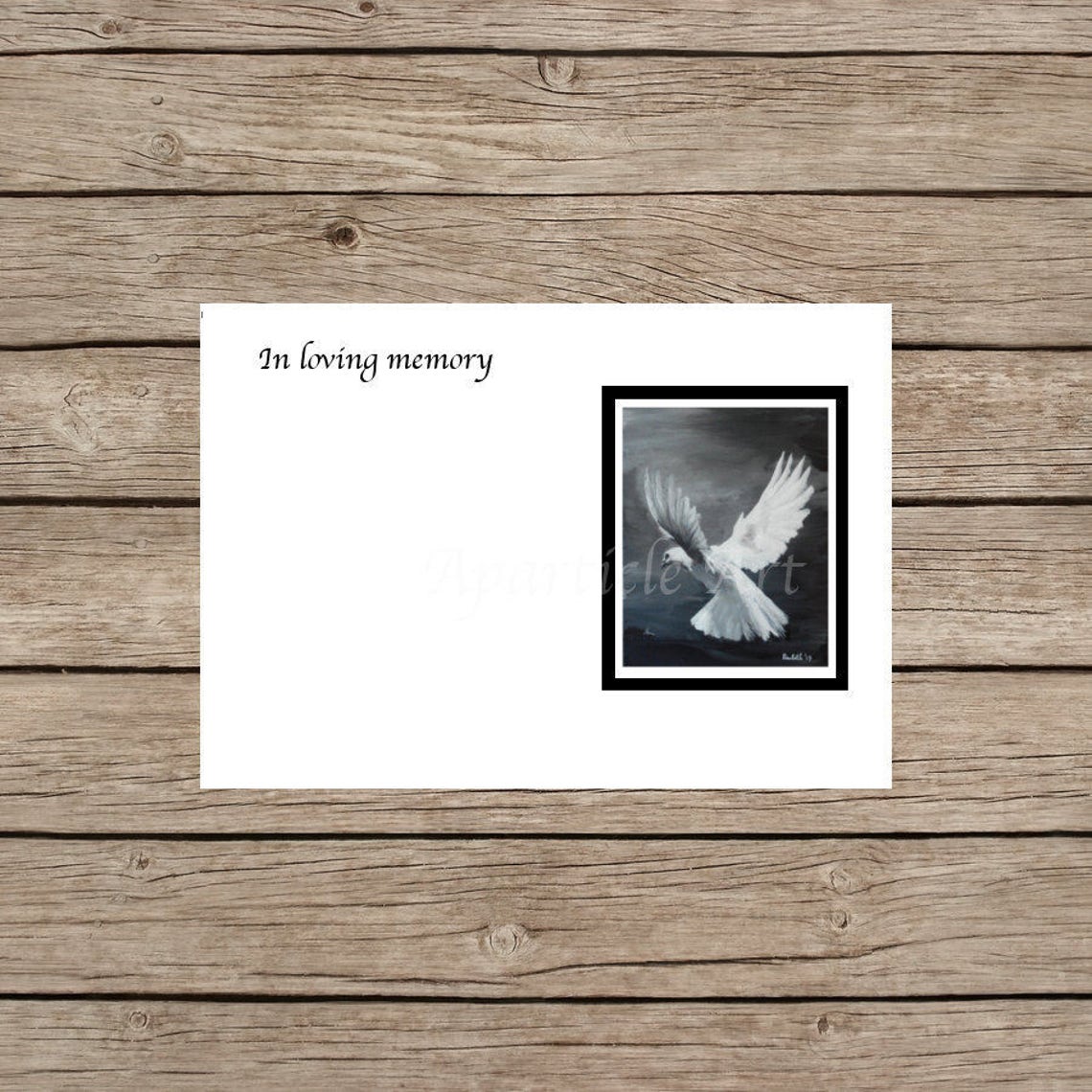 Funeral Card White Dove in Loving Memory Printable Design Label Tag Im ...