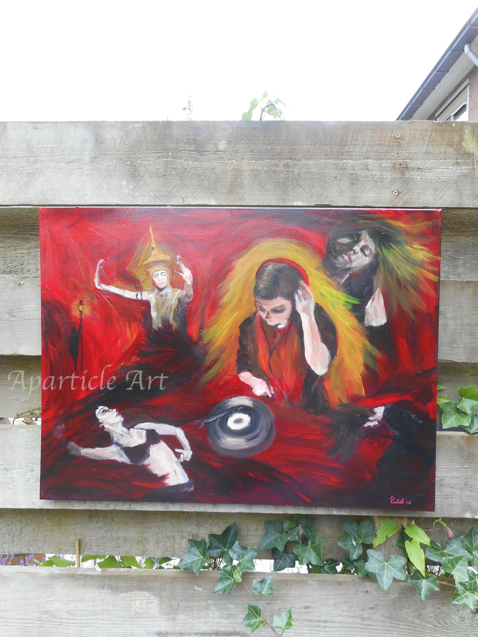 Original Painting Acrylic DJ Music Collage Rockstar Bellydancer Thai ...