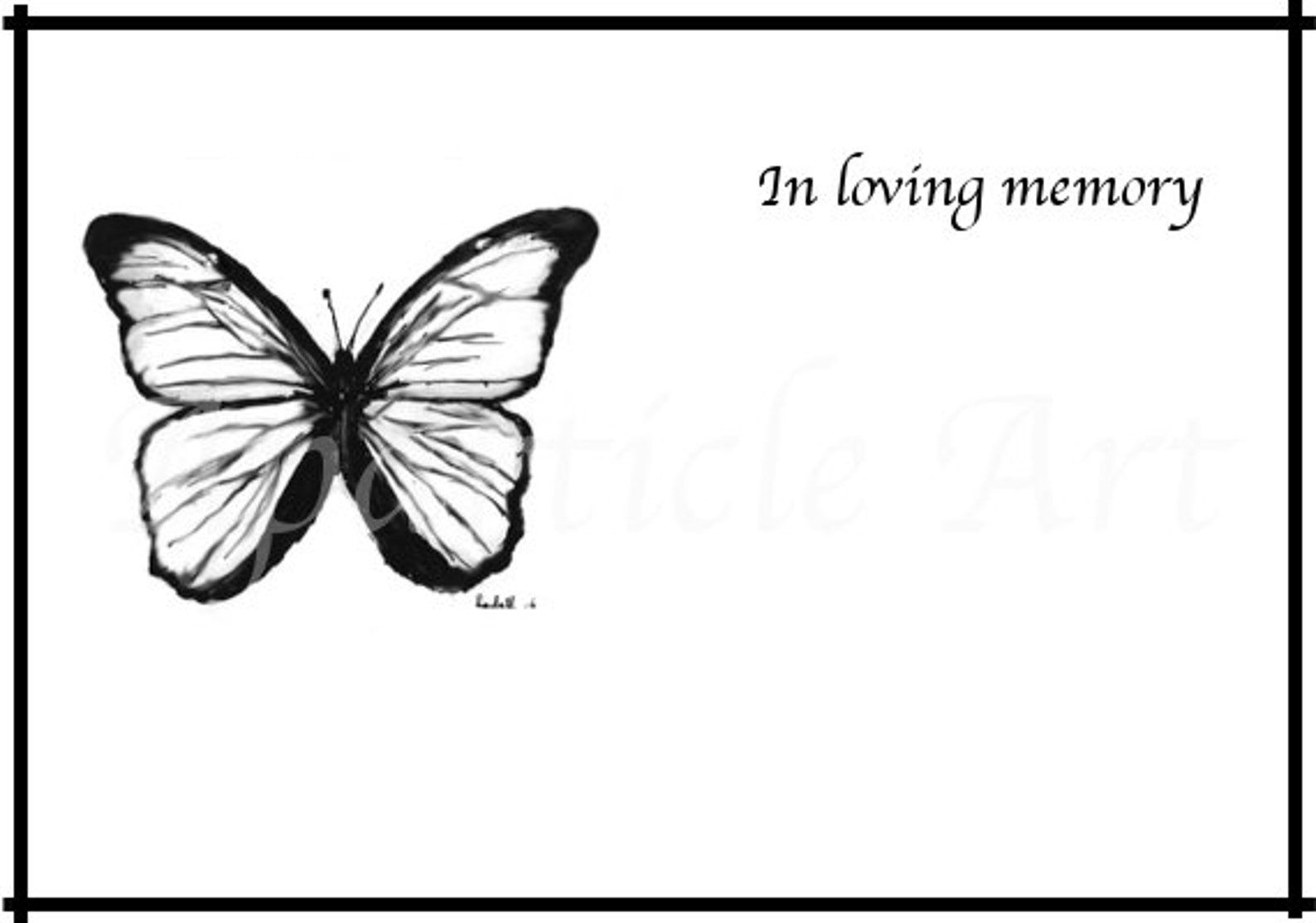 Funeral Card Black Butterfly in Loving Memory Printable Design Label ...
