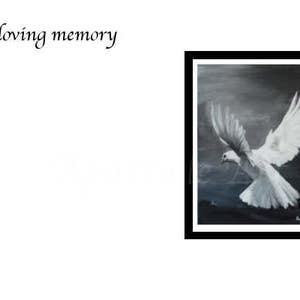 Funeral Card White Dove in Loving Memory Printable Design Label Tag Im ...