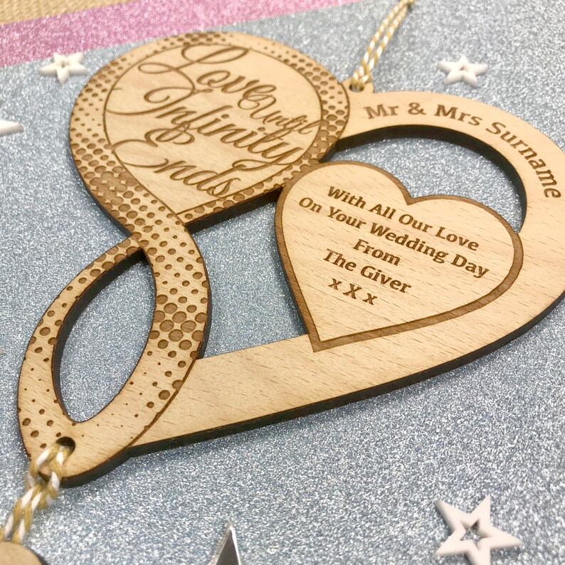 Wooden Personalised Wedding Infinity Heart Wall Art Laser | Etsy