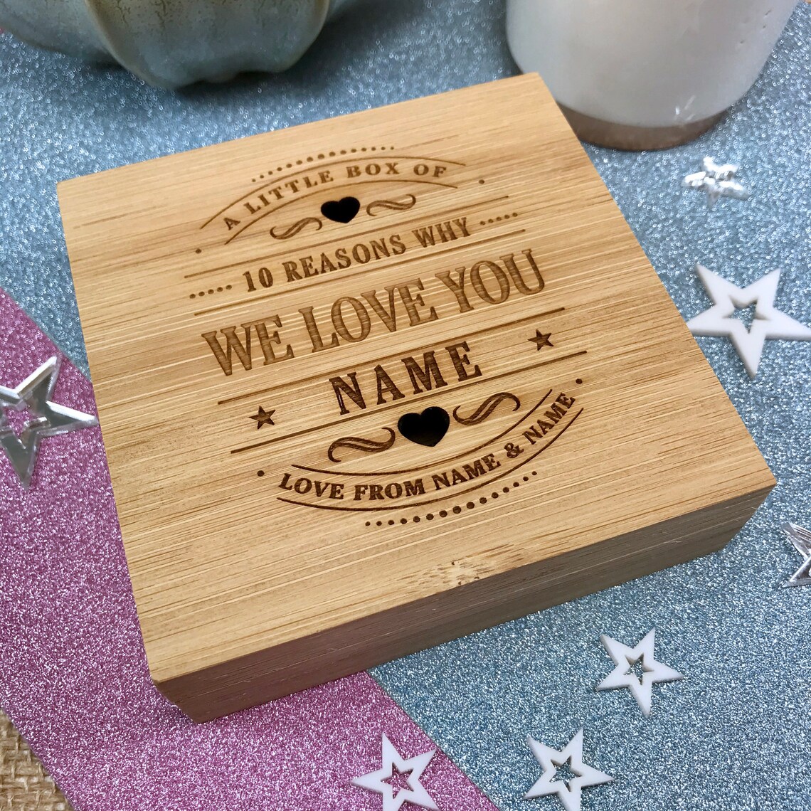 10 Reasons Why I Love You Bamboo Box & Beech Hearts | Etsy