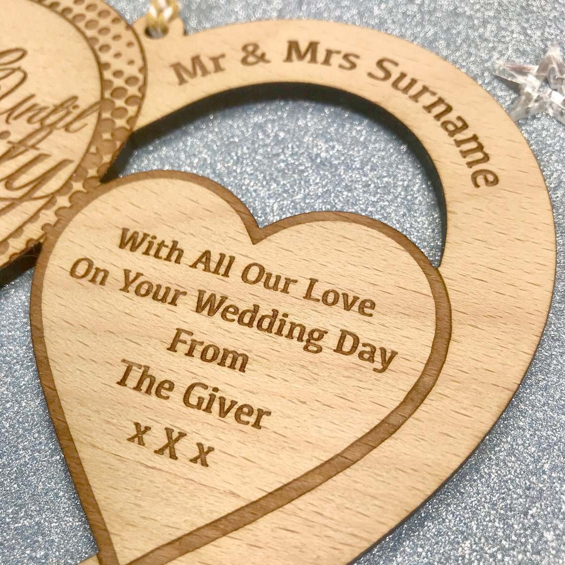 Wooden Personalised Wedding Infinity Heart Wall Art Laser | Etsy