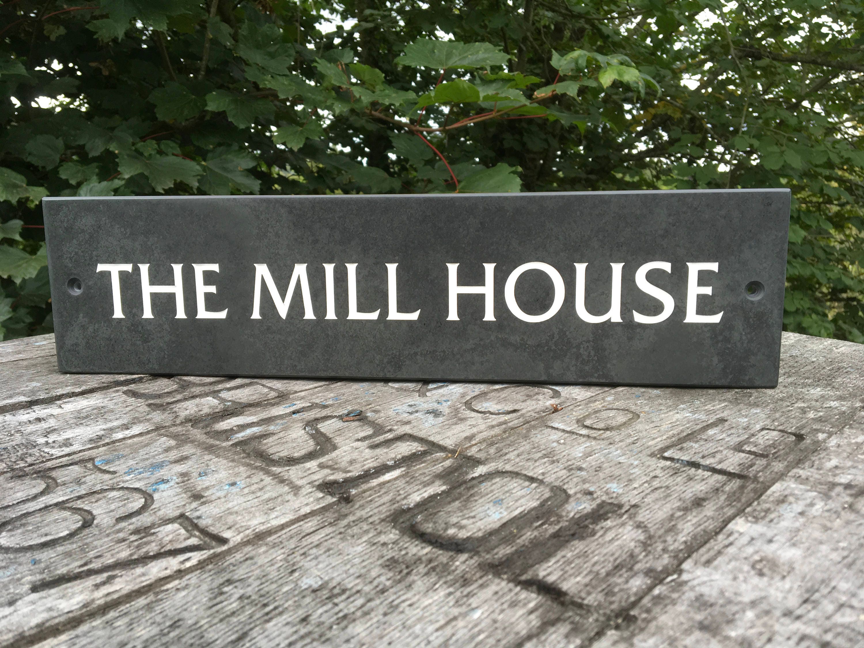 Solid Slate House/gate Sign 20mm Thick 300mm X 100mm | Etsy UK