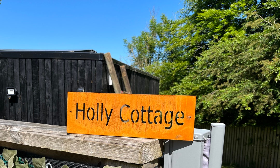Corten Steel Rustic House - Number - Address Sign , for Gates , Fence ...