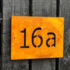Corten Steel Rustic House Number Sign Personalised Weathering Metal ...