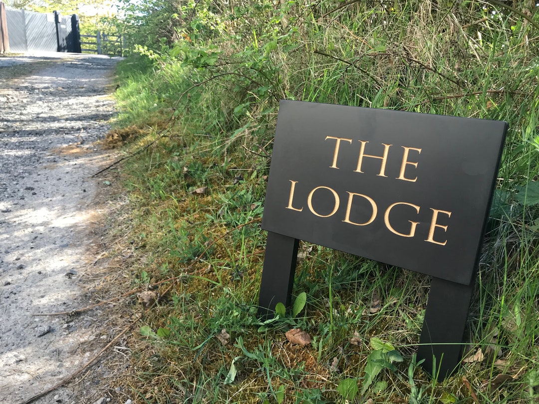 Large Engraved Slate House Sign With Posts - Handmade Scottish Border ...