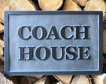 Relief Engraved Slate House Sign 200mm X 200mm With Free | Etsy UK