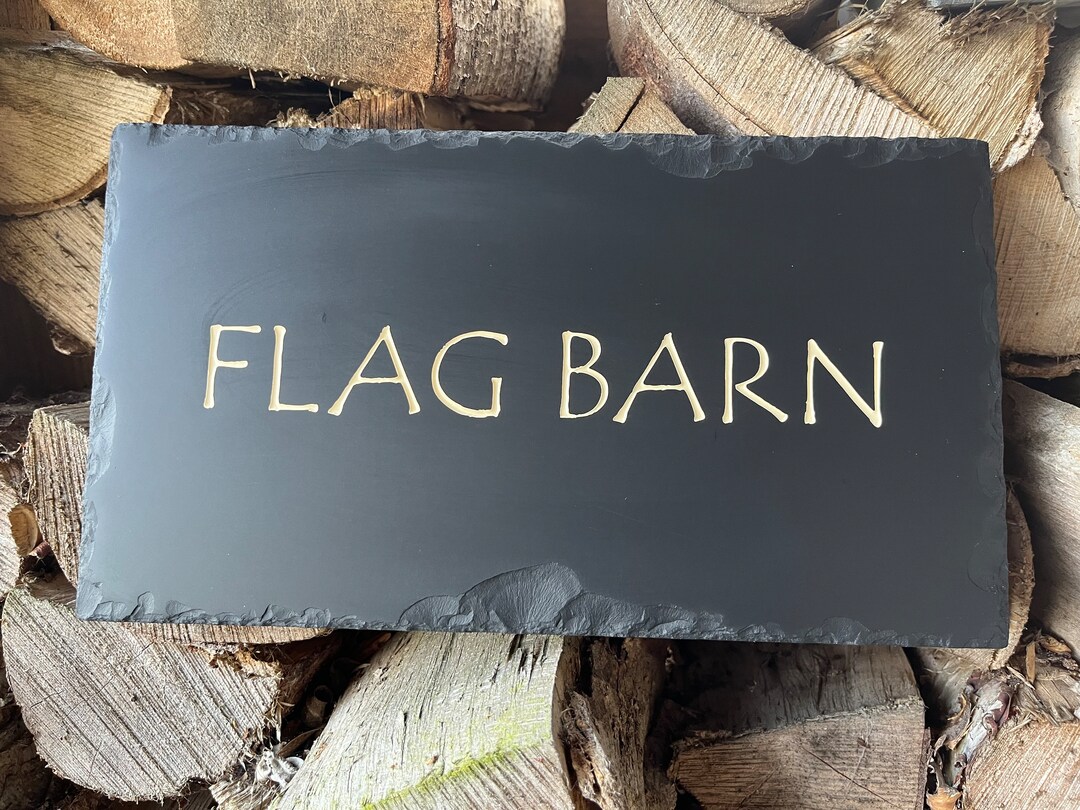 Rustic Chipped Edge Slate House Signs 20mm Thick Deep Engraved ...