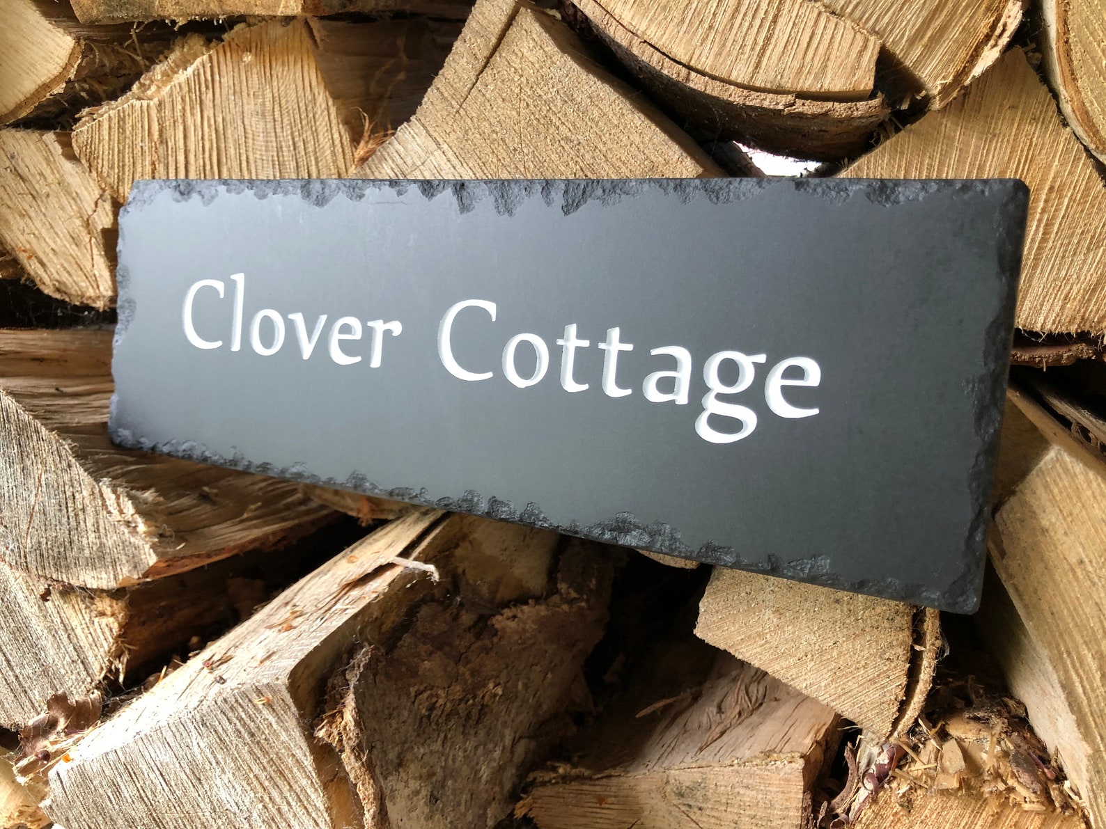 Rustic Chipped Edge Slate House Signs 20mm Thick Deep Engraved | Etsy UK