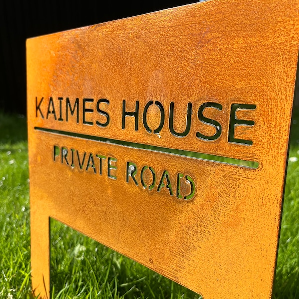 Corten Steel Sign - Etsy UK