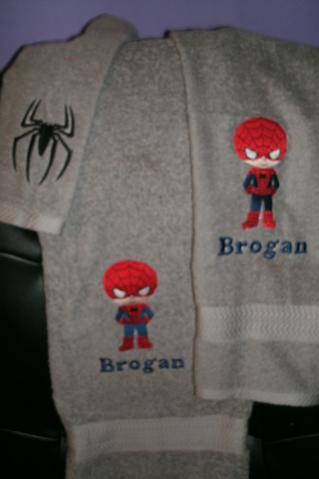 Custom Spider Boy Towel Set, 3 Piece Personalized Towel Set, Custom ...